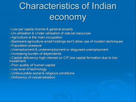 Characteristics of Indian economy (인도 경제의 특징)-1페이지