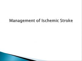 Management of Ischemic stroke 허혈성 뇌졸중의 관리 [영어, 영문 해석 번역].ppt-1페이지