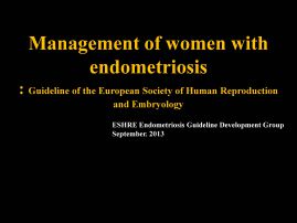 Management of women with endometriosis 자궁내막증 [영어, 영문 해석 번역].pptx-1페이지