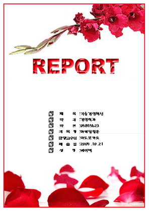 빠알간 꽃 디자인 레포트 표지