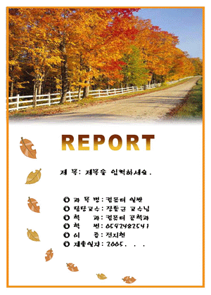 가을단풍길 레포트표지4