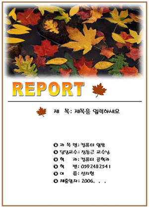 가을 단풍잎 레포트표지