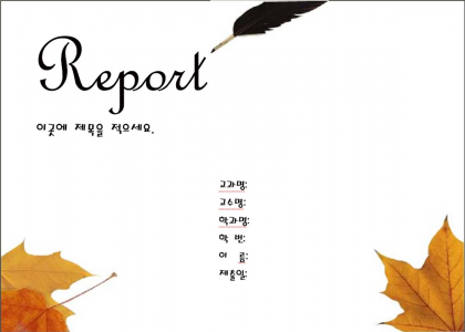 낙옆 레포트표지 가로형