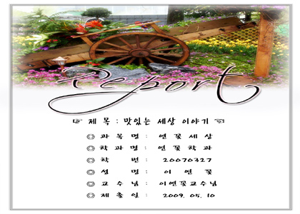 꽃수레 가로 레포트표지 세트