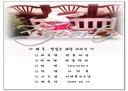 토끼바탕 가로표지 -연꽃표지298-