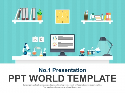 일러스트 책상(자동완성형포함) 파워포인트 PPT 템플릿 디자인