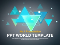 블루 기하학 그래픽 파워포인트 PPT 템플릿 디자인