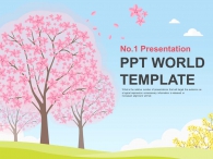 핑크빛 벚꽃나무 동산(자동완성형포함) 파워포인트 PPT 템플릿 디자인