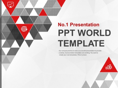 레드포인트 삼각형 그래픽(자동완성형포함) 파워포인트 PPT 템플릿 디자인