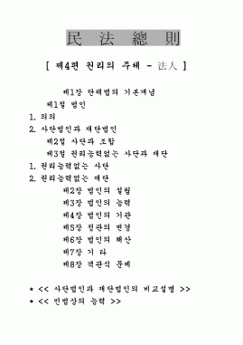 민법총칙 제4편 법인-1페이지