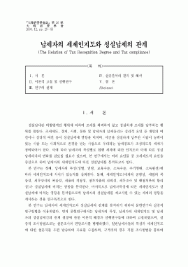 납세자의 세제인지도와 성실납세의 관계-1페이지