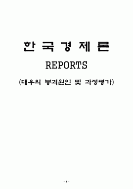 대우그룹 붕괴원인-1페이지