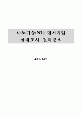 나노기술(NT) 벤처기업 실태조사 결과분석-1페이지