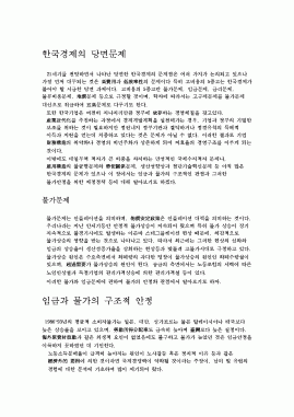 한국경제의 당면문제-1페이지