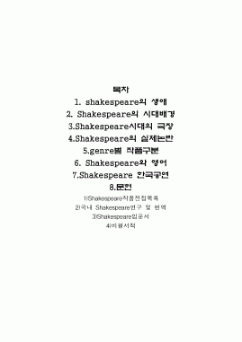 Shakespeare의 이해 (-배경과 언어,국내연구를 중심으로-)-1페이지