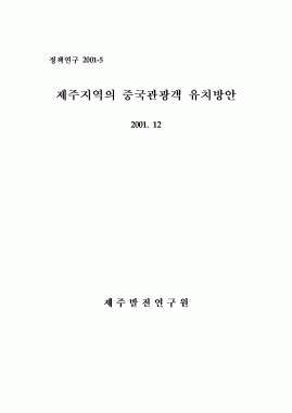 제주지역의 중국관광객 유치방안 (관광산업)-1페이지