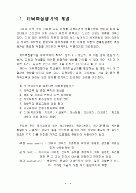 체육측정평가 건강 운동 체육측정평가의 개념 체력요인별 측정방법 건강과 운동수행관련 체육측정평가-1페이지