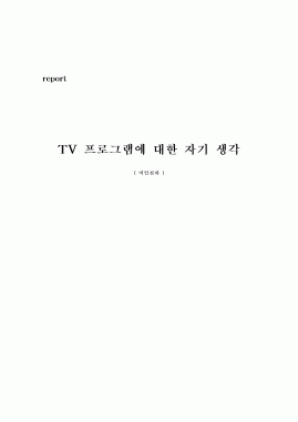 TV 프로그램에 대한 자기 생각 (여인천하)-1페이지