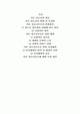 미혼청소년 문제, 청소년부모, 성문제, (여성학,청소년문제,미혼모)-1페이지