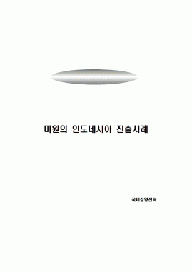 미원의 인도네시아 진출사례-1페이지