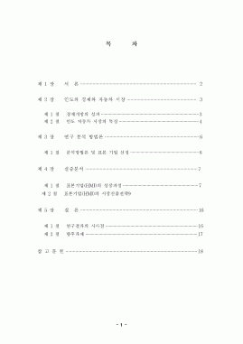 한국기업의 인도시장진출  (경영전략 기업경영 국제경영 국제마케팅 경영 마-1페이지