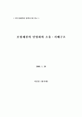 포항제철의 민영화와 소유·지배구조 :  공기업 민영화-1페이지