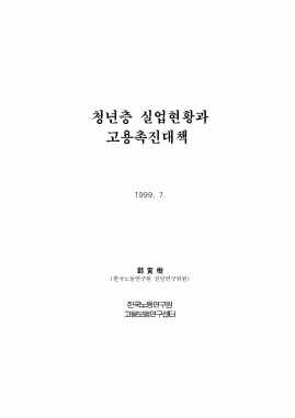 청년층 실업현황과 고용촉진대책 ( 실업문제 실업대책 )-1페이지