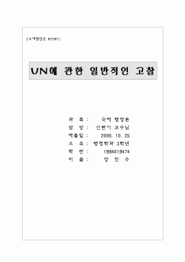 UN에 관한 일반적 고찰-1페이지