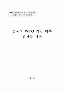 중국의 WTO 가입 이후 신진출 전략-1페이지