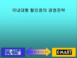 [유통] 월마트와 이마트 비교분석( 할인점 유통업 마케팅전략 국제경영-1페이지