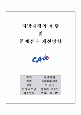 우리나라지방재정의 문제점-1페이지