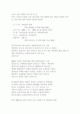 백남준에 대하여-1페이지