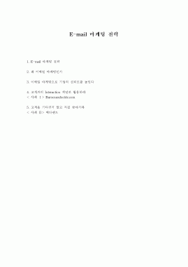 E-mail 마케팅 전략-1페이지