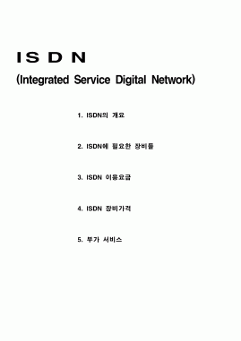 ISDN(Integrated Service Digital Network)-1페이지