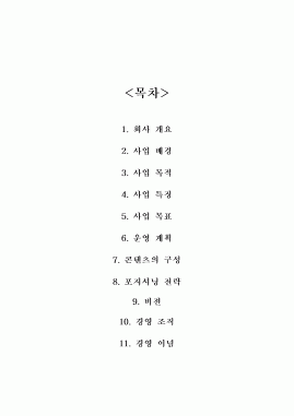 여행사 창업계획서-1페이지