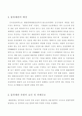 최근 우리나라 물류대란의 배경과 원인 및 정부대처방법-1페이지