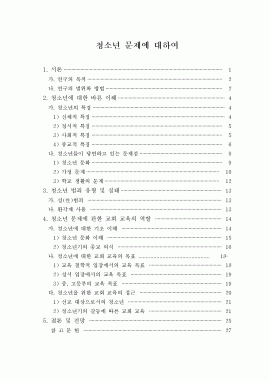 청소년 문제에 대한 논문-1페이지