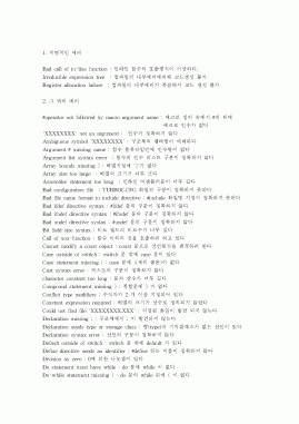 C언어애러와 메세지설명-1페이지