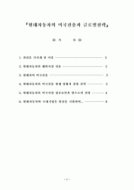 현대자동차의 미국진출과 글로벌 전략-1페이지