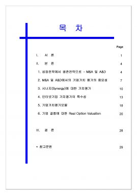 [경영정보] M&A 및 A&D를 위한 인터넷 기업 가치평가-1페이지