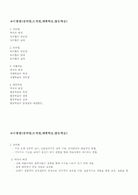 교수방법론(강의법,토의법,개별학습,협동학습)-1페이지