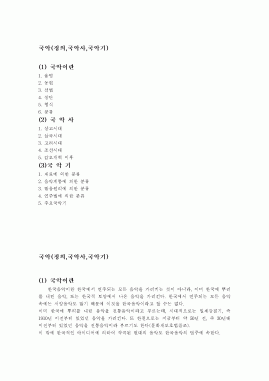 시대별 국악정리(정의,국악사,국악기,종류,연주법..)-1페이지