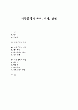 직무분석의 목적, 절차, 방법-1페이지