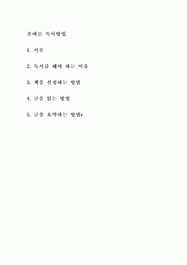 독서방법론:올바른 독서방법 및 글쓰기(독서지도,책선정,독서방법,독후감작성)-1페이지