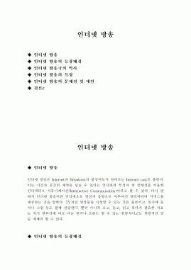 인터넷 방송-등장배경,역사,특징,문제점-1페이지