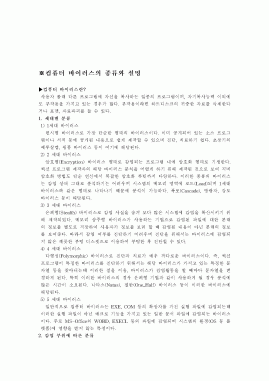 컴퓨터 바이러스의 종류와 설명-1페이지