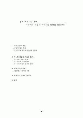  중국 국유기업 개혁-1페이지