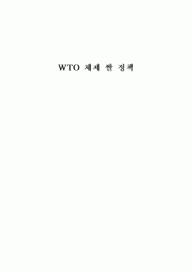 WTO 체제 쌀 정책-1페이지