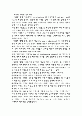 현대사회와 복지(복지의개념,잔여적제도적복지비교,사회복지에서 중요시하는가치,구민-1페이지