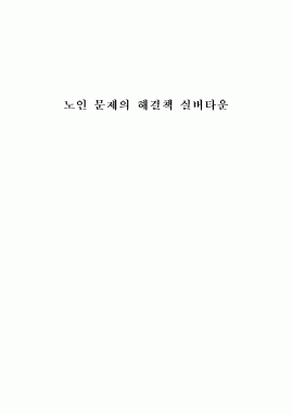 노인 문제의 해결책 실버타운-1페이지